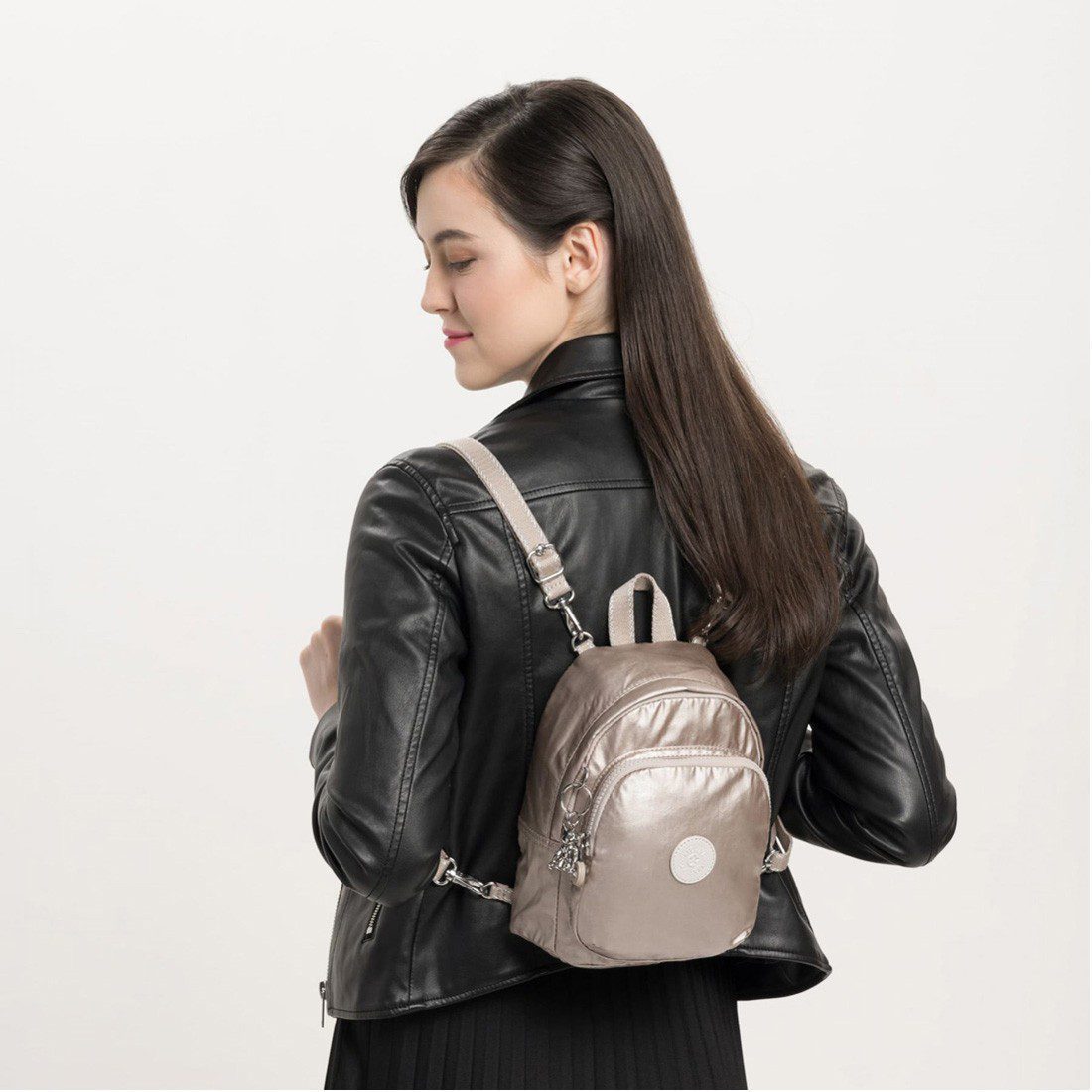 Kipling Delia Compact Small Convertible Backpack Metallic Glow ...