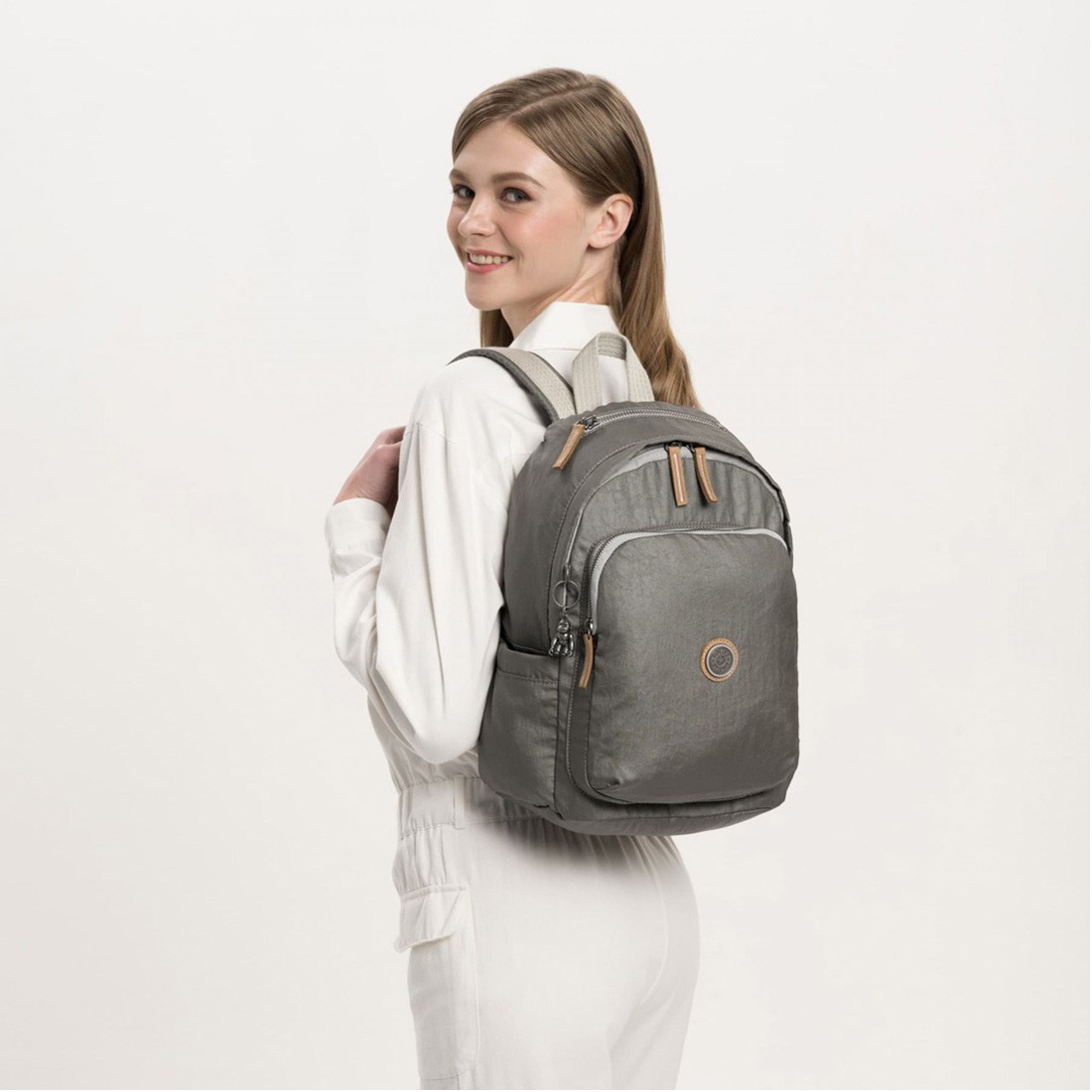 Kipling Delia Medium Backpack with Front Pocket and Top Handle Dark ...