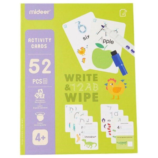 Mideer Write & Wipe Activity Cards 52 Pieces | TheOutfit.me