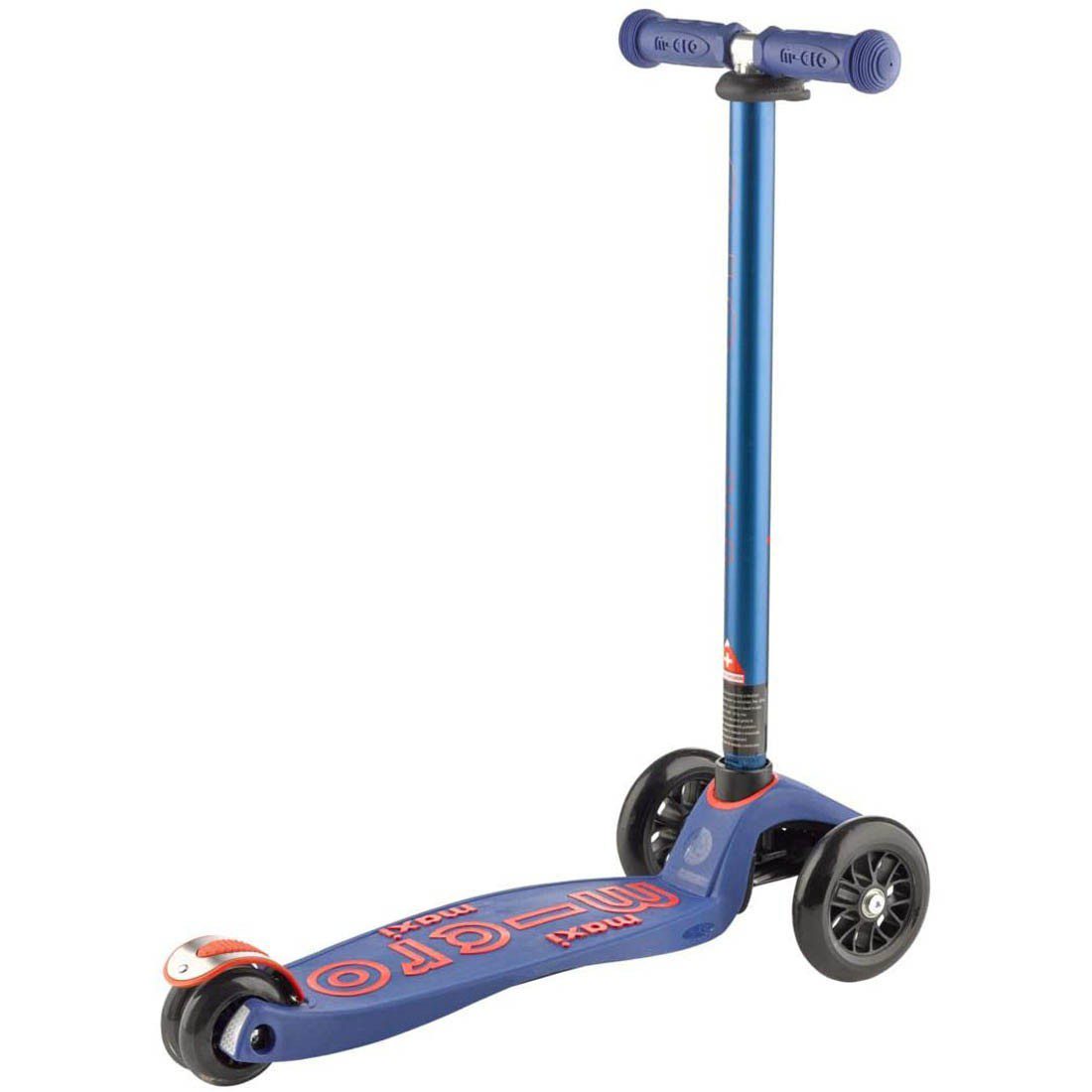 Micro Scooter Deluxe Maxi 3 Wheel Kick Blue T Bar Handle | TheOutfit.me