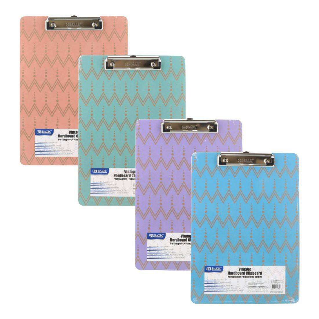 BAZIC Standard Size Vintage Hardboard Clipboard with Low Profile Clip ...
