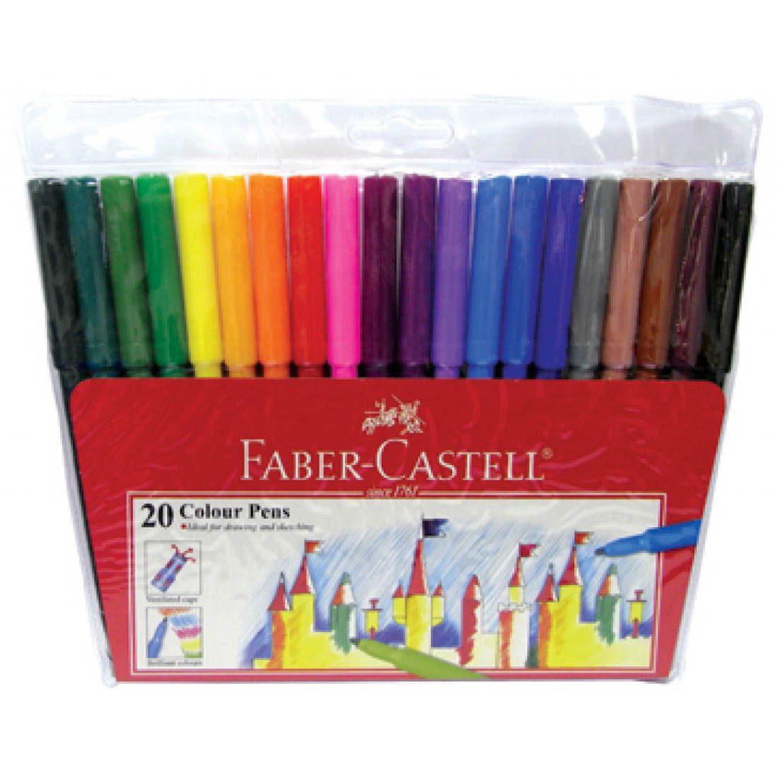 Faber Castell Fiberpen Washable 20 Color – TheOutfit.me