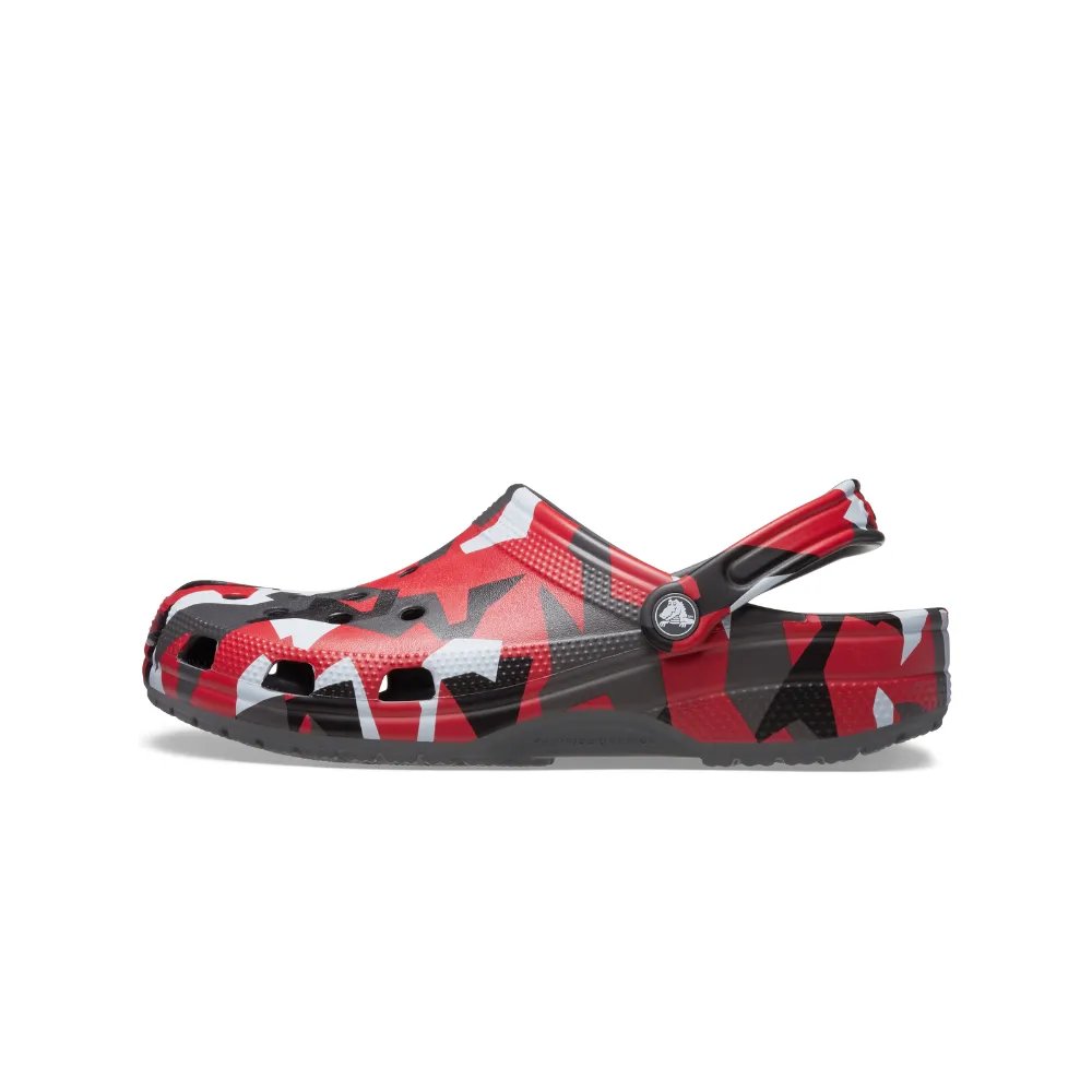 Crocs Classic Clog Geo Camo Slate Grey & Multi Unisex | TheOutfit.me